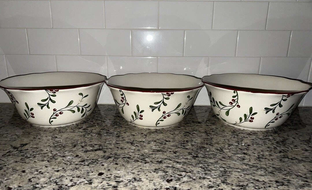 Better Homes & Gardens Mistletoe Round 10” Serving Bowl - Set of 3 - Etsy