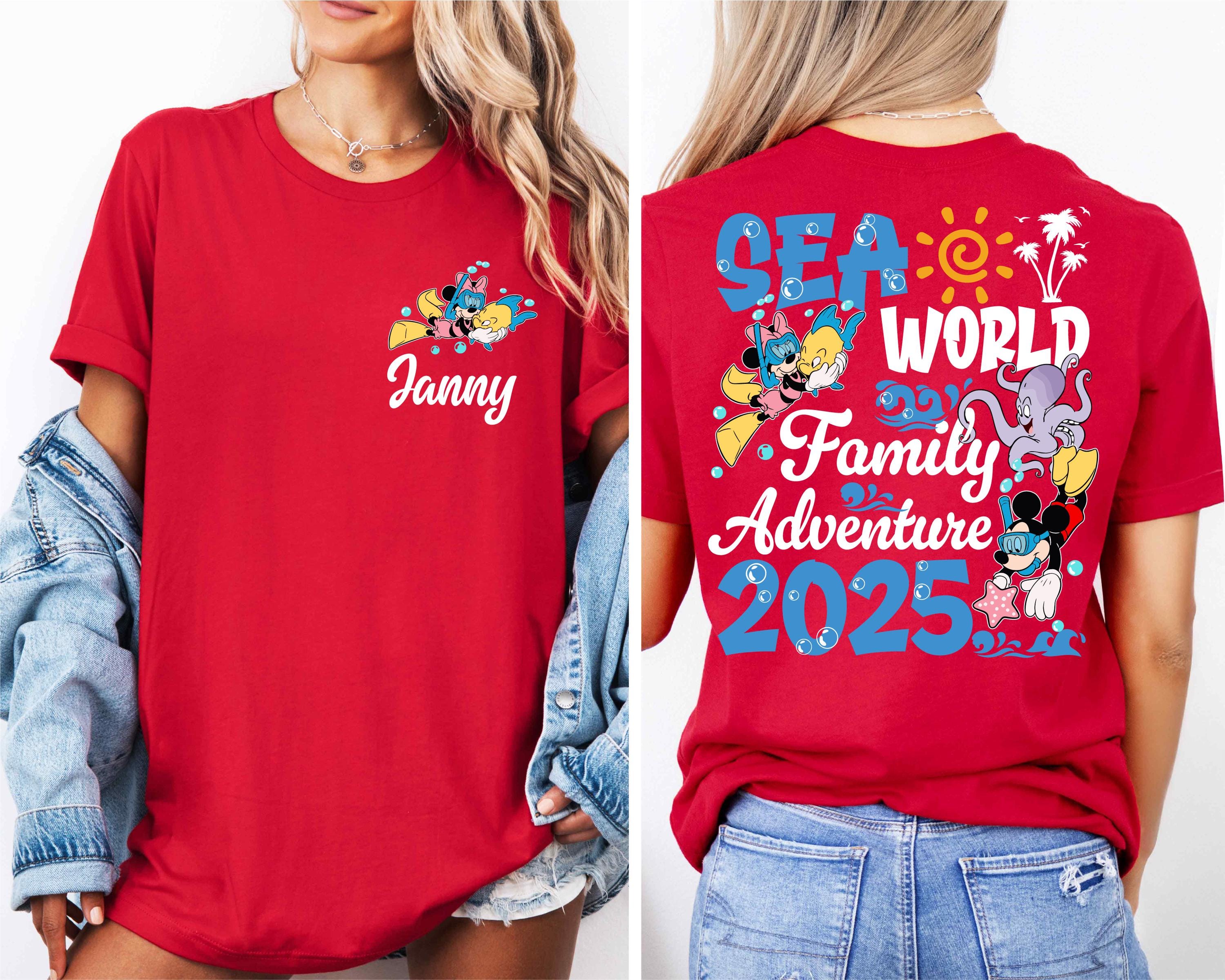 Disney Sea World Custom Family Adventure 2025 Shirt, Mickey and Friends ...