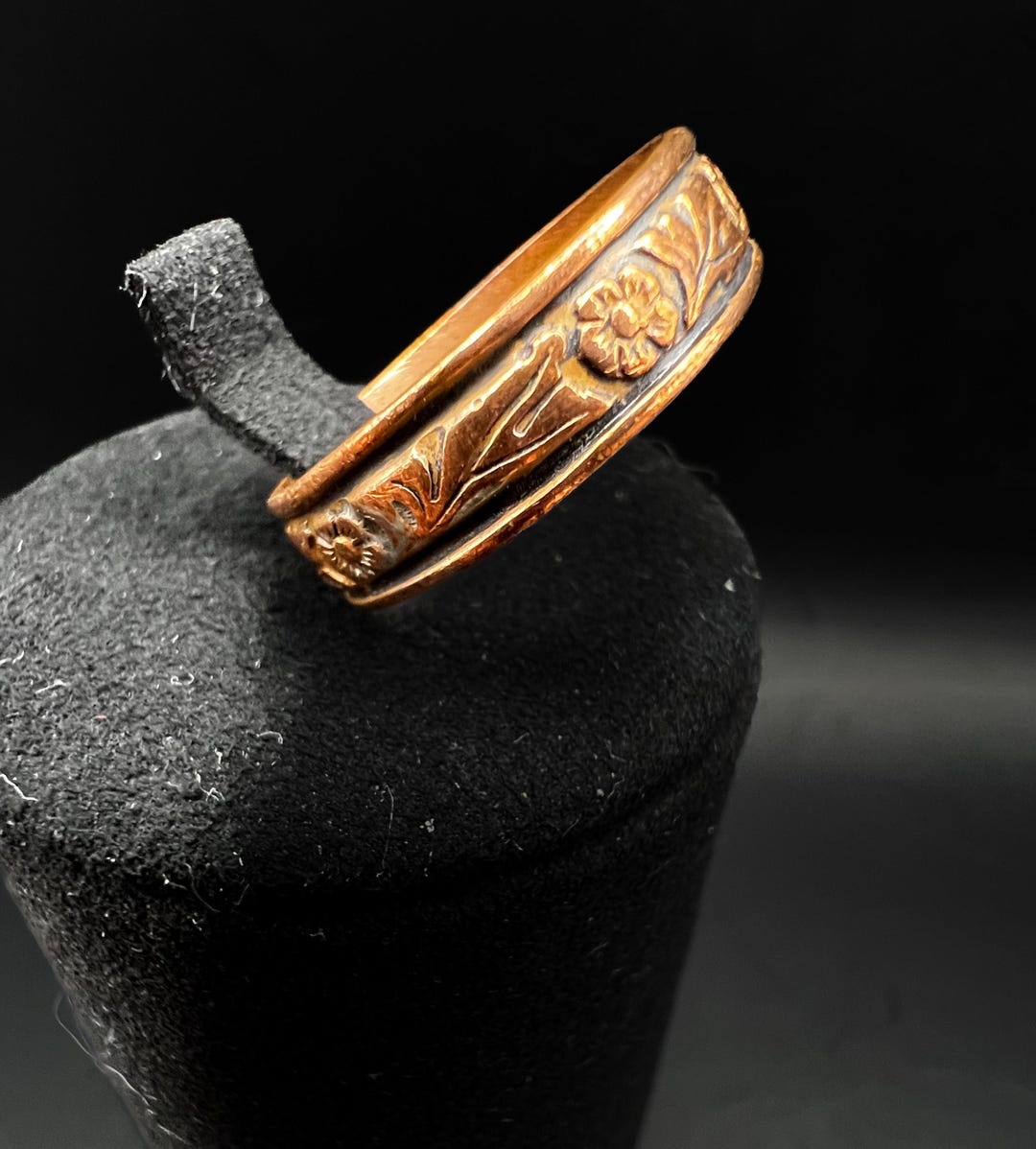 Vintage Copper Ring Stamped Band, Minimalist Wedding Fashion ...