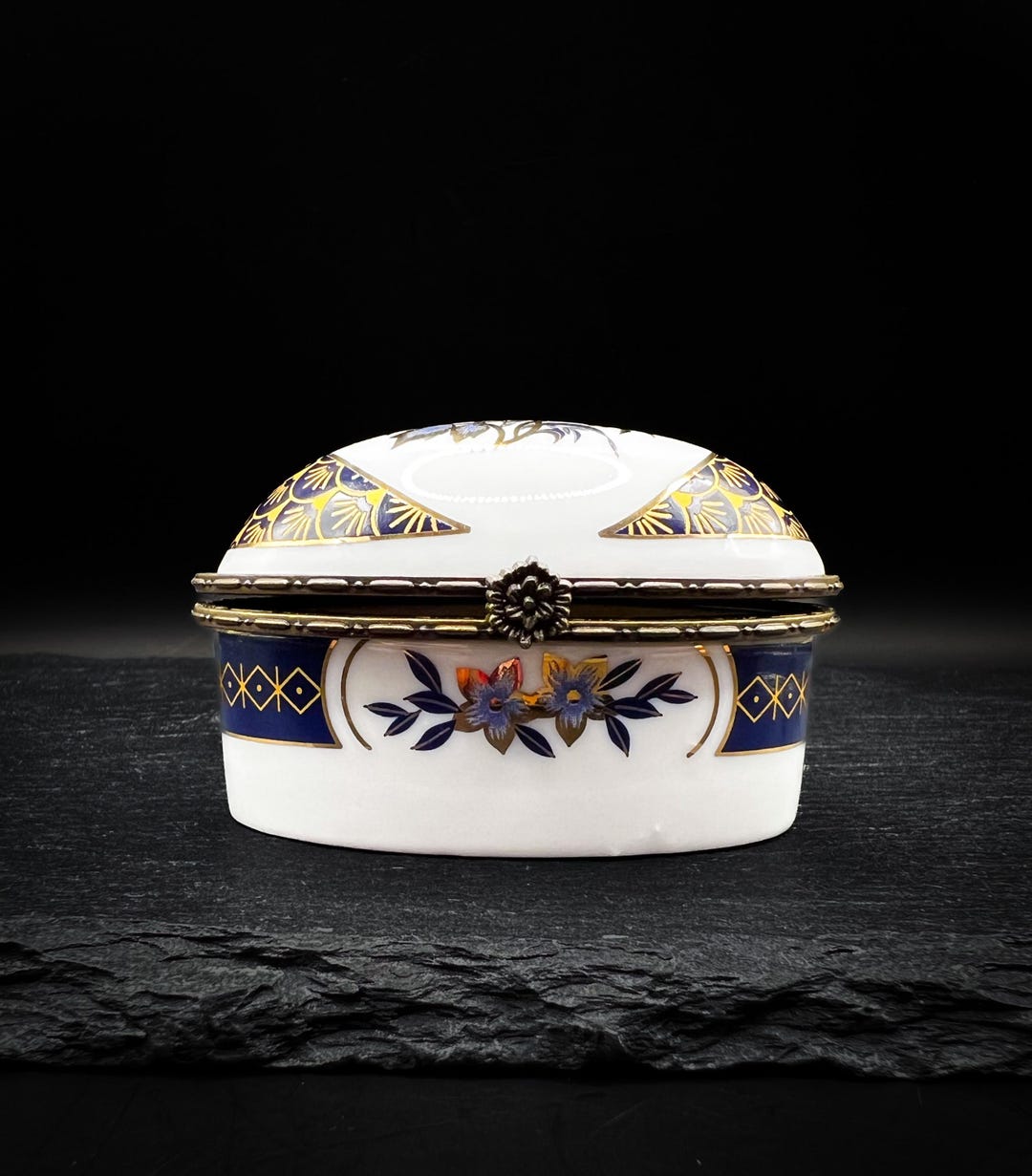 Vintage Trinket Box Made From Porcelain With Floral Print Gifts ...