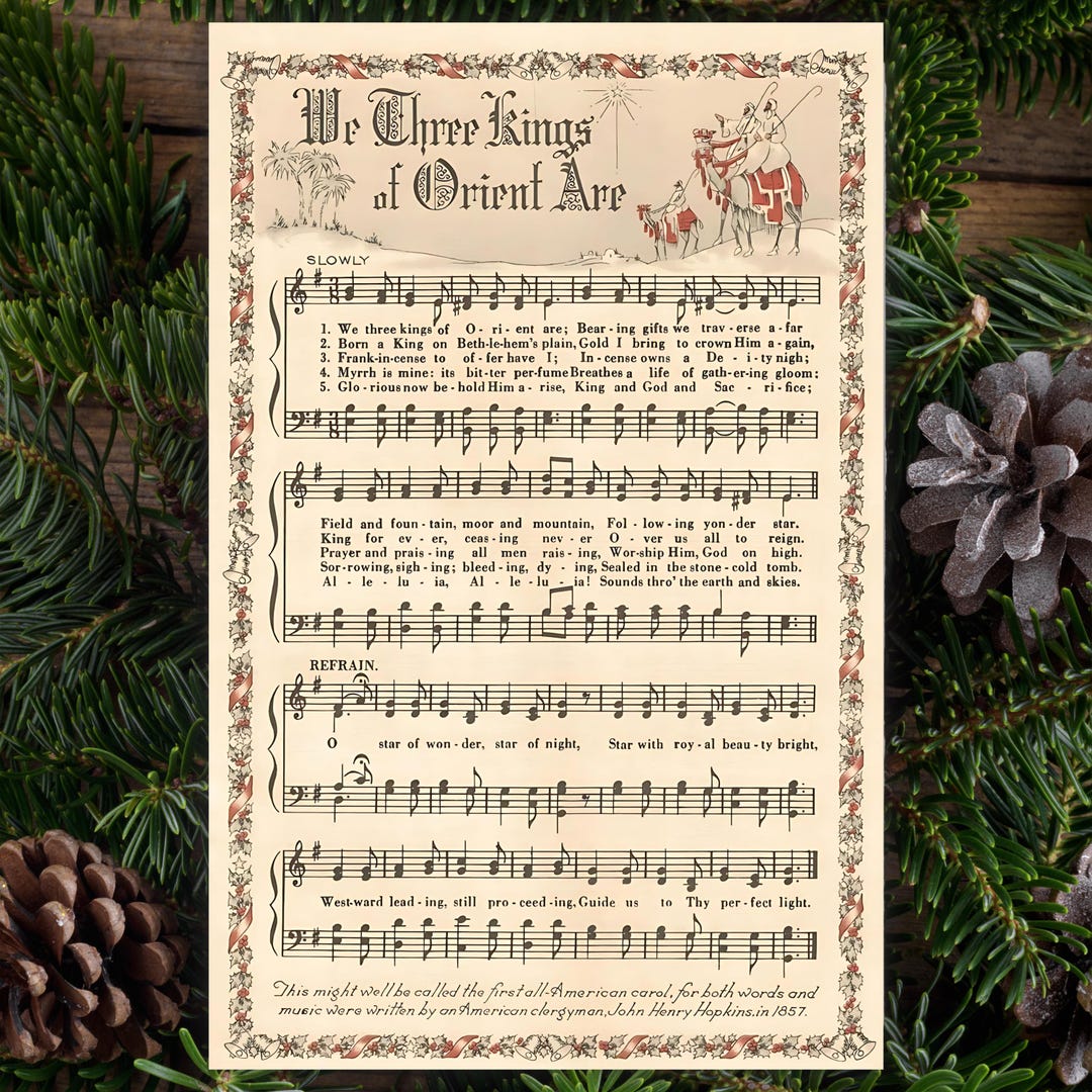 Vintage "three Kings" Christmas Carol Sheet Music (PNG, PDF) - Etsy