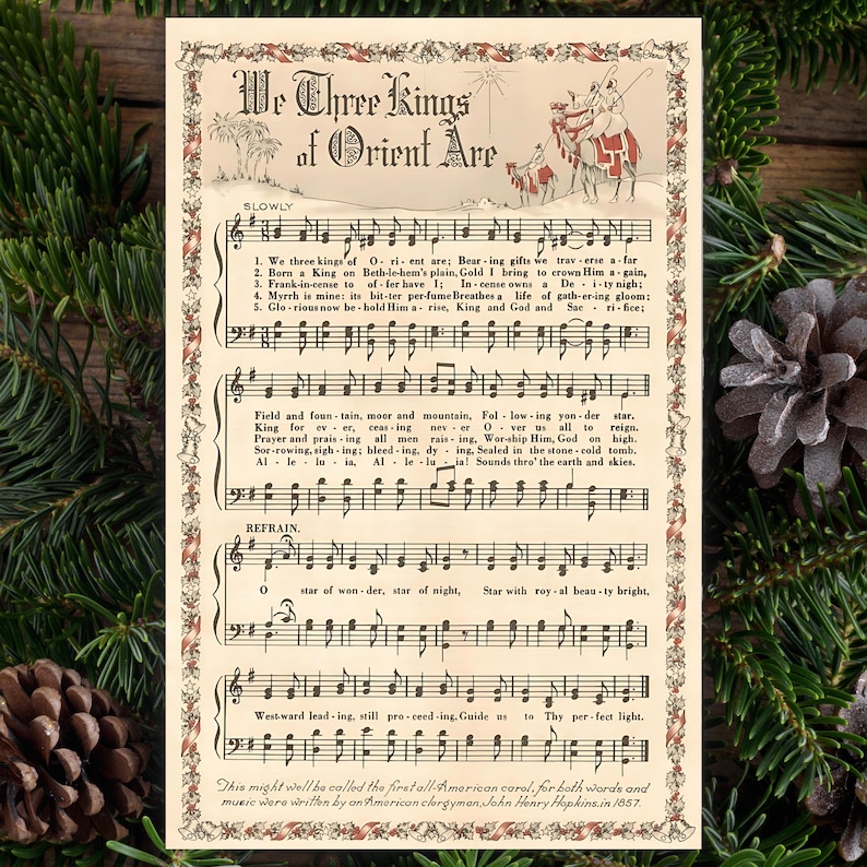 Vintage "three Kings" Christmas Carol Sheet Music (PNG, PDF) - Etsy