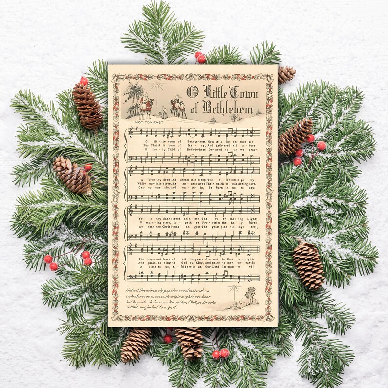 Printable Vintage Sheet Music, Christmas Carol Digital, Nostalgic ...