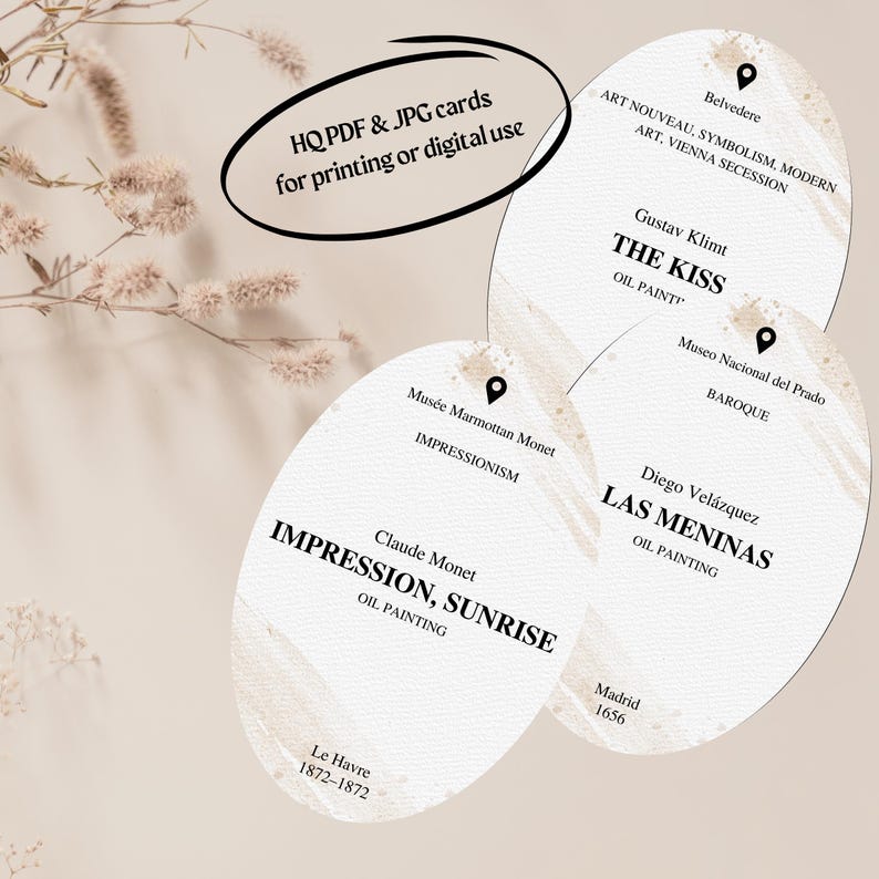 50 Cards of the Most Famous Paintings Digital | Art Lesson Flashcards ...