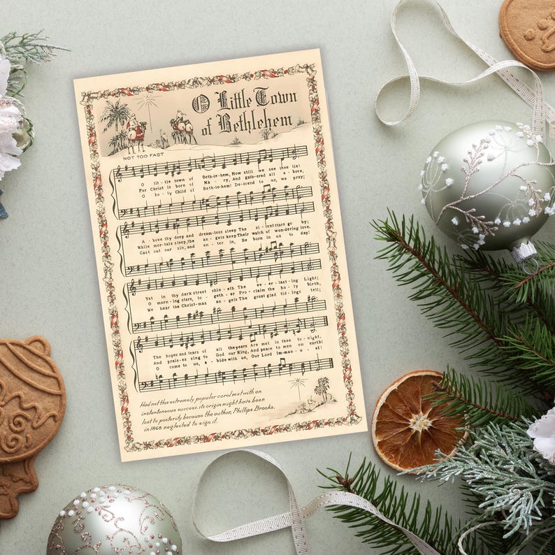 Printable Vintage Sheet Music, Christmas Carol Digital, Nostalgic ...