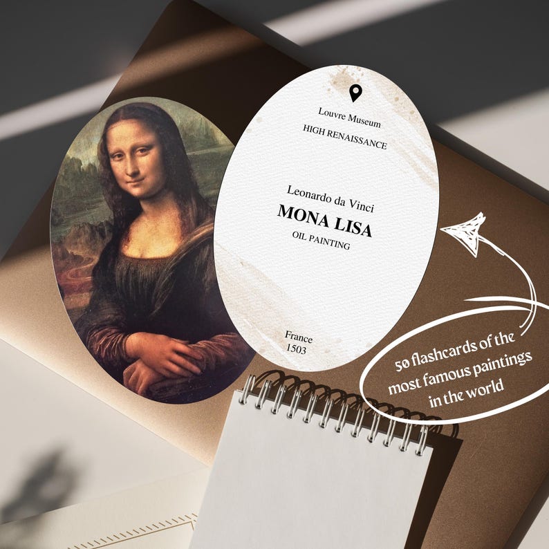 50 Cards of the Most Famous Paintings Digital | Art Lesson Flashcards ...