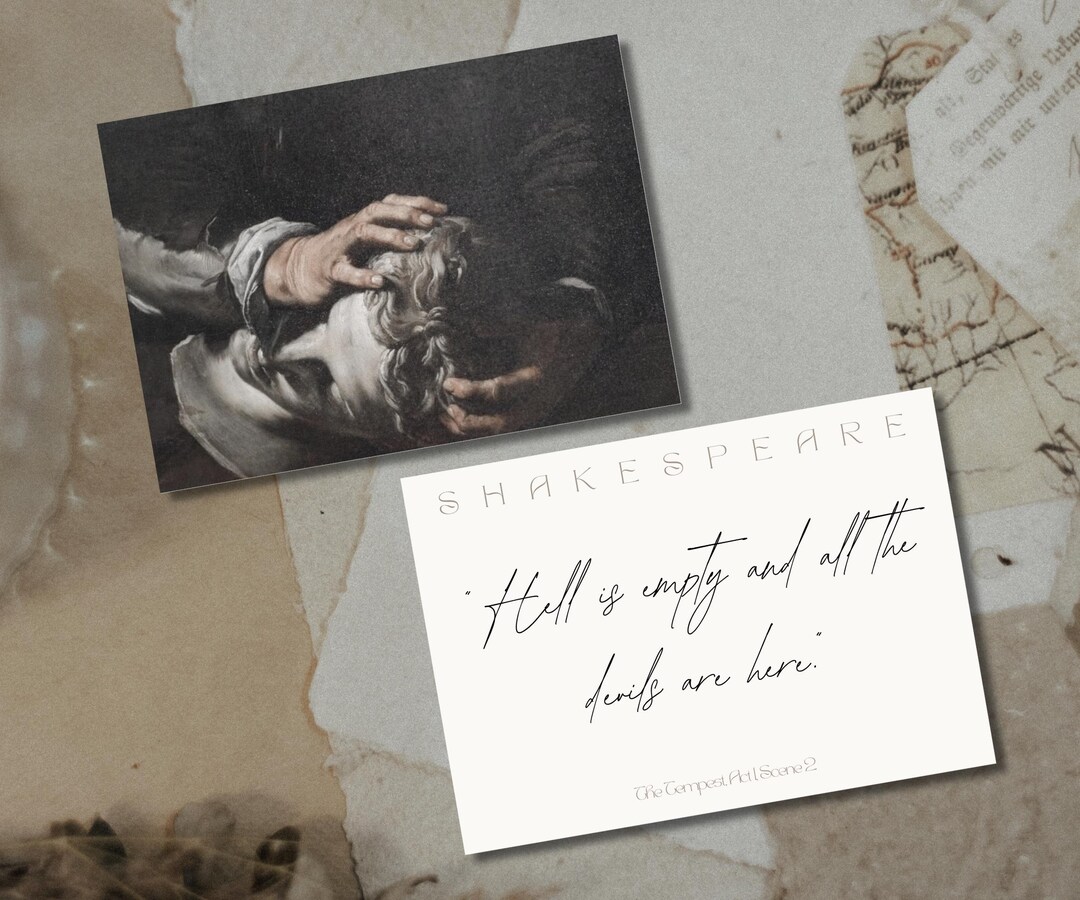Printable Classical Literature Card With Shakespeare Quote From Tempest ...
