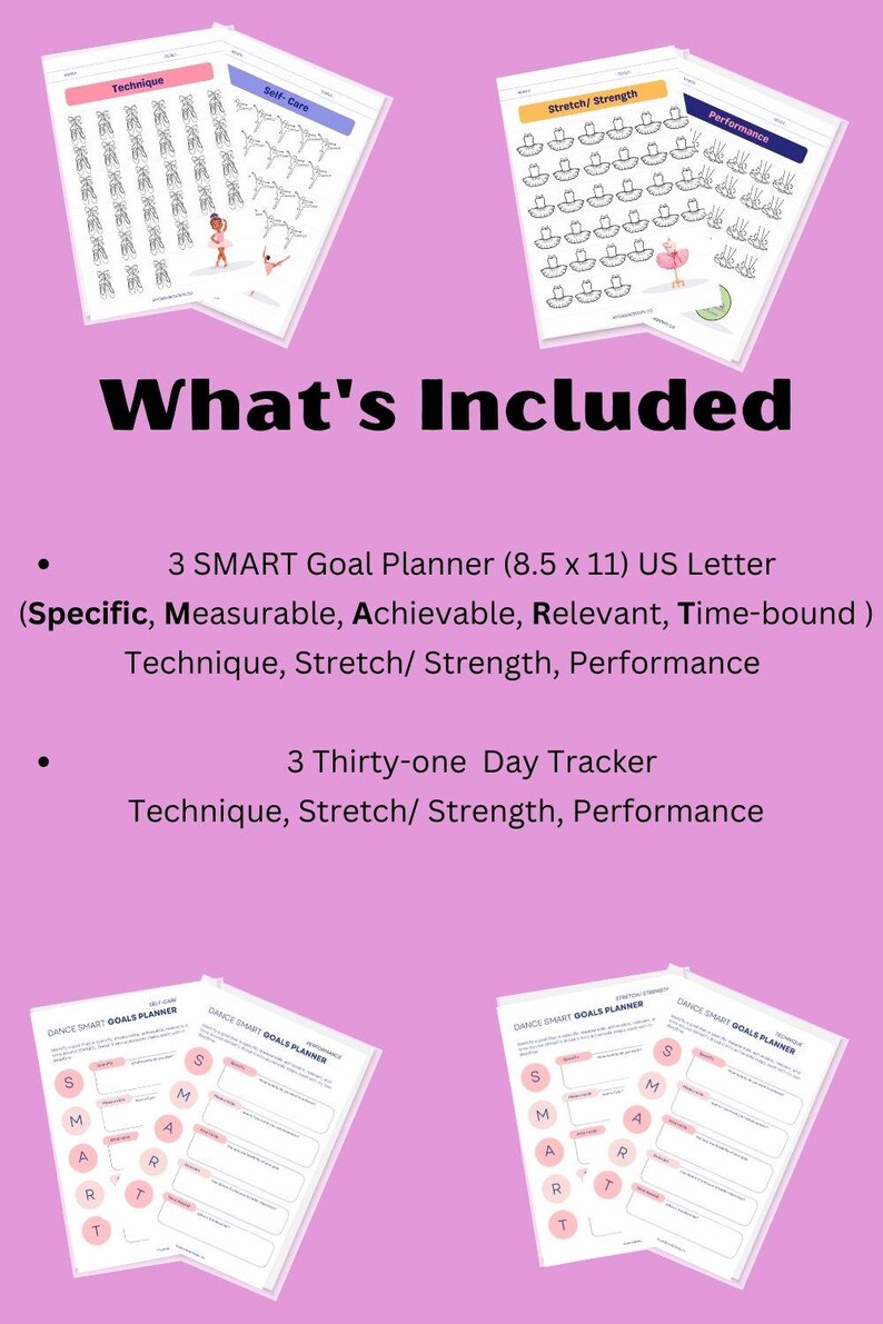 Printable Goal Setting Planner for DANCERS - Etsy
