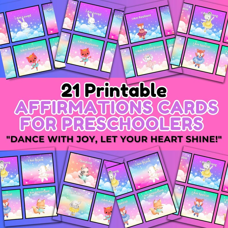 21 Printable Affirmation Cards for Preschool Dancers - Etsy