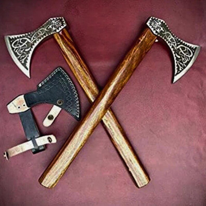 Hand-forged Odin Viking Axe – Throwing Hatchet With Bearded Steel Blade ...