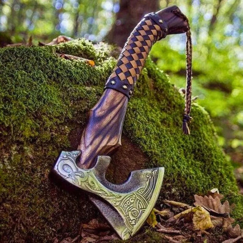 Hand-forged Battle Axe Head – Throwing & Bushcraft Tool Inspired by ...