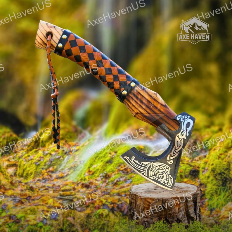 Custom Handmade Viking Axe - Bearded Greenlander Ragnar Axe With ...