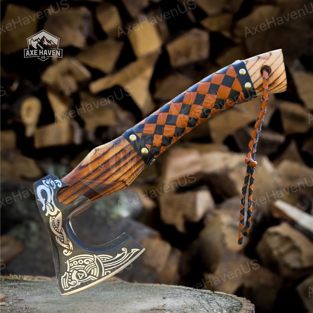 Custom Handmade Viking Axe - Bearded Greenlander Ragnar Axe With ...