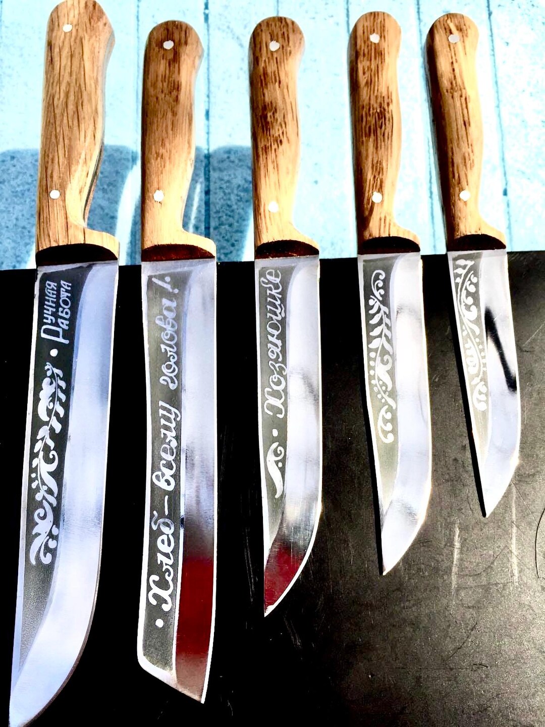 Knife Set Handcrafted Knife Set Stainless Knife Kitchen Knife Chef's Knife Steel Chef Knife Set ...