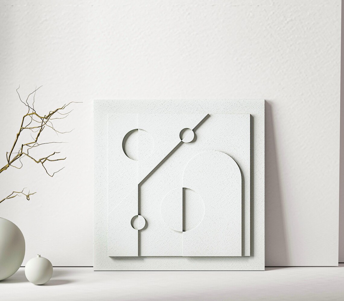 Black Geometric Wall Art – Modern 3D Minimalist Design – Textured ...