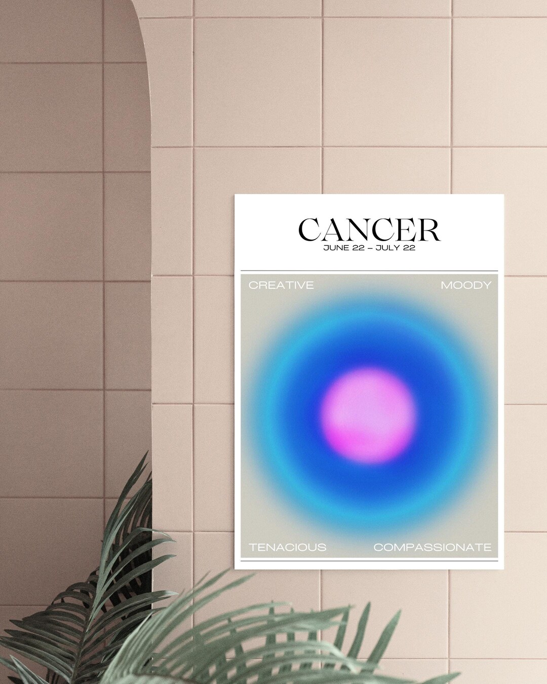 Cancer Zodiac Sign Poster Astrology Wall Art Print Modern Horoscope ...