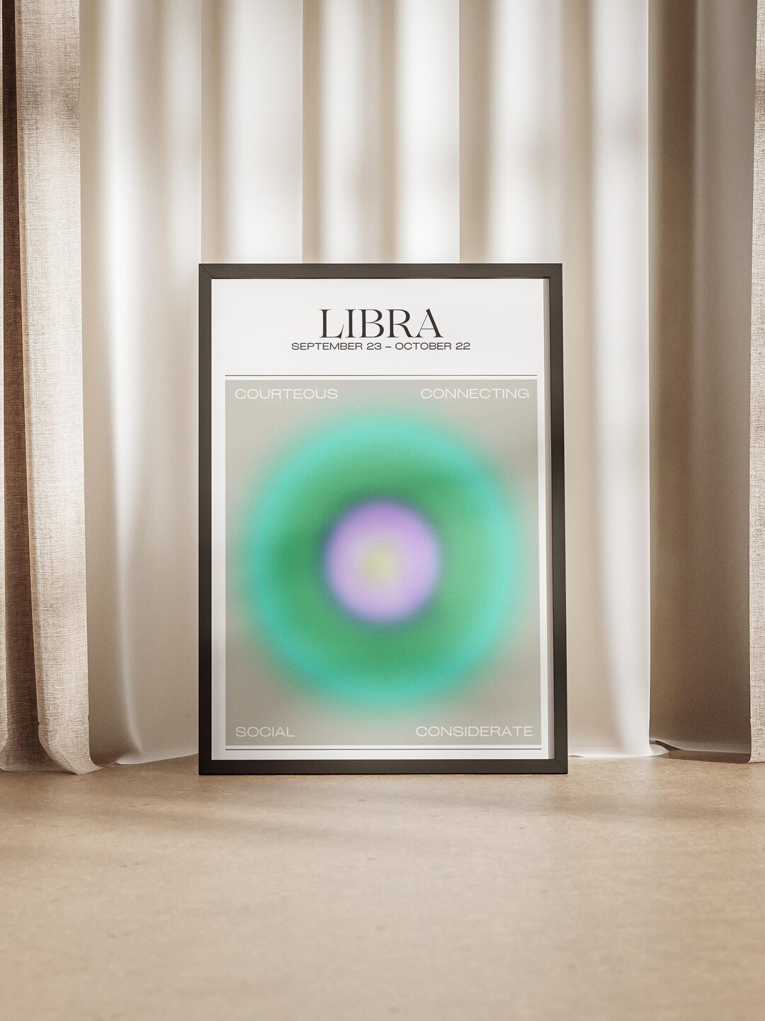 Libra Zodiac Sign Poster Astrology Wall Art Print Minimal Horoscope ...