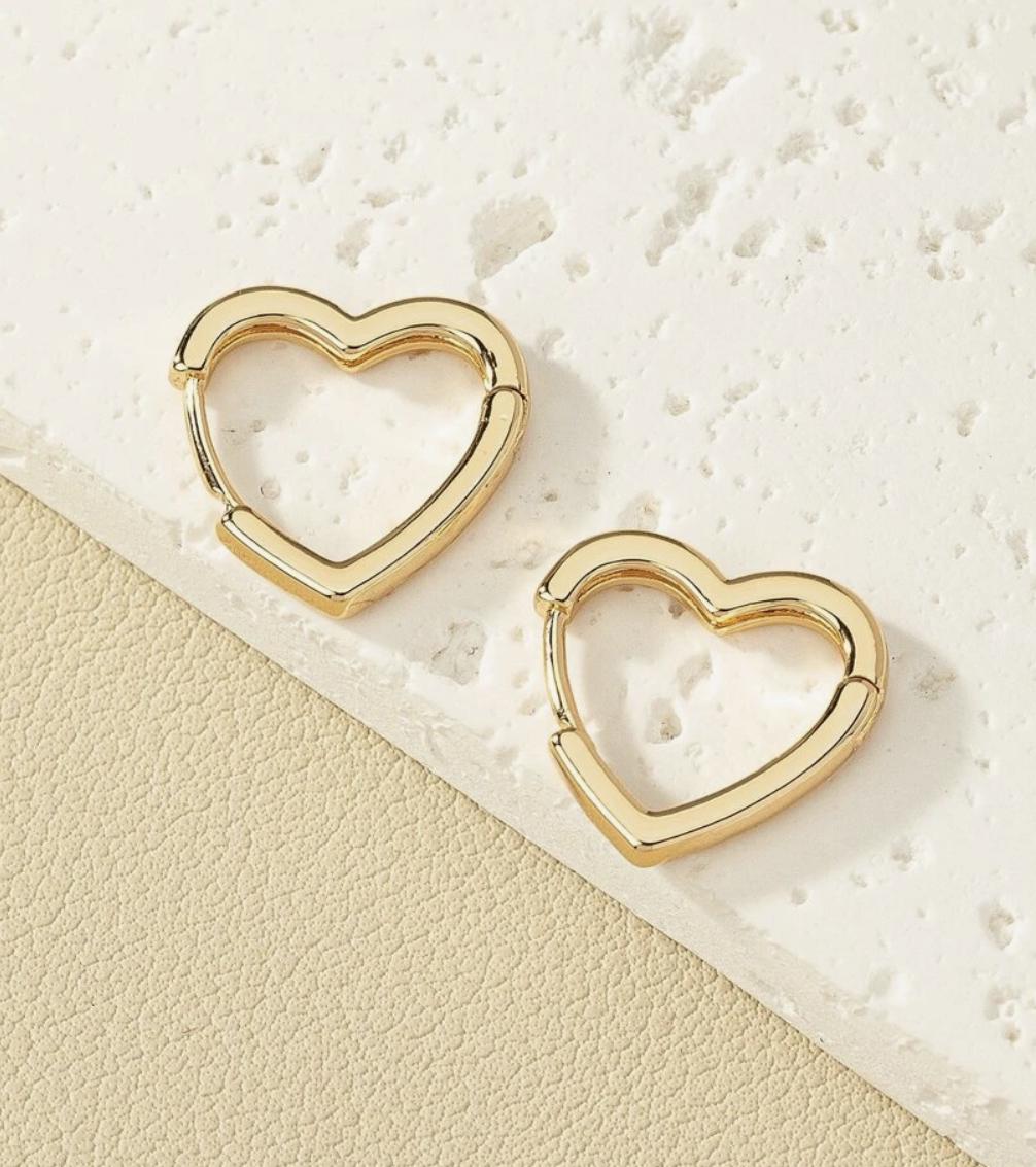 Heart Shaped Hoop Earrings - Etsy UK