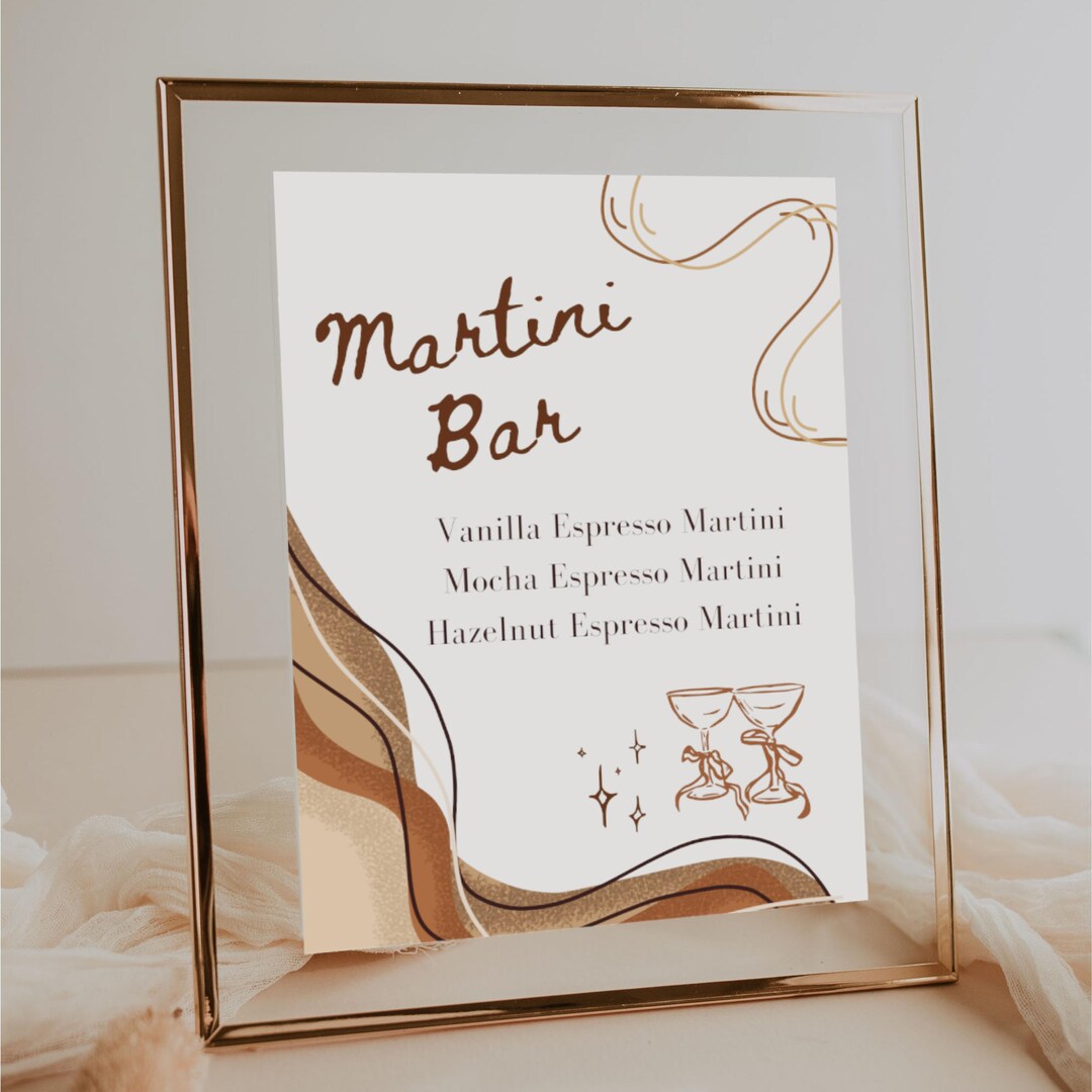 Espresso Martini Customizable Bar Sign, Printable Martini Sign ...
