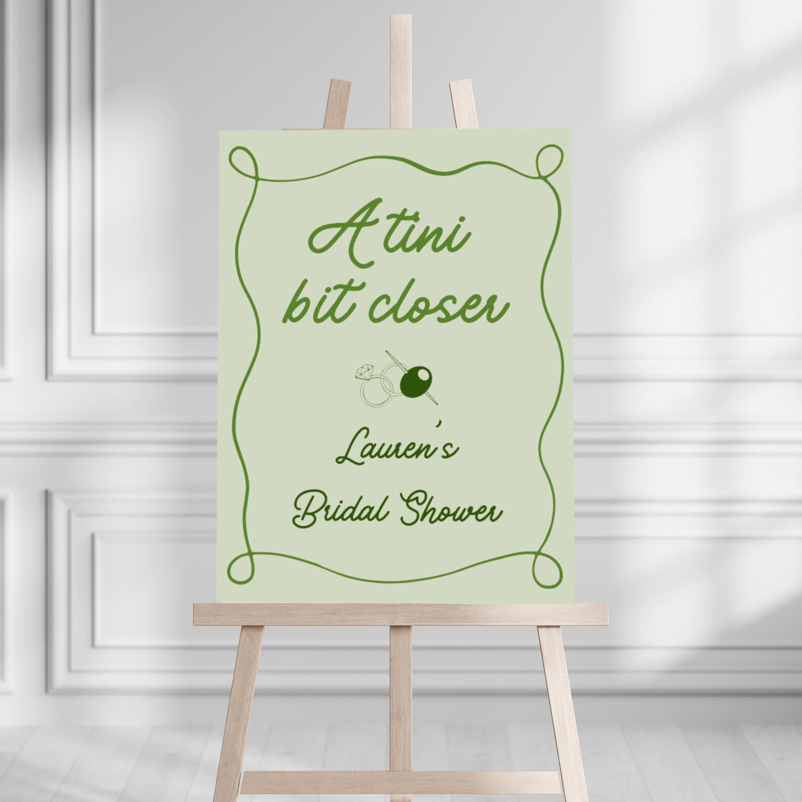 Customizable Tini Bit Closer Welcome Sign, Martini Theme Shower ...
