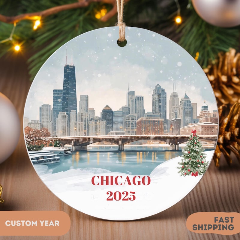 Chicago Snow Ornament - Etsy