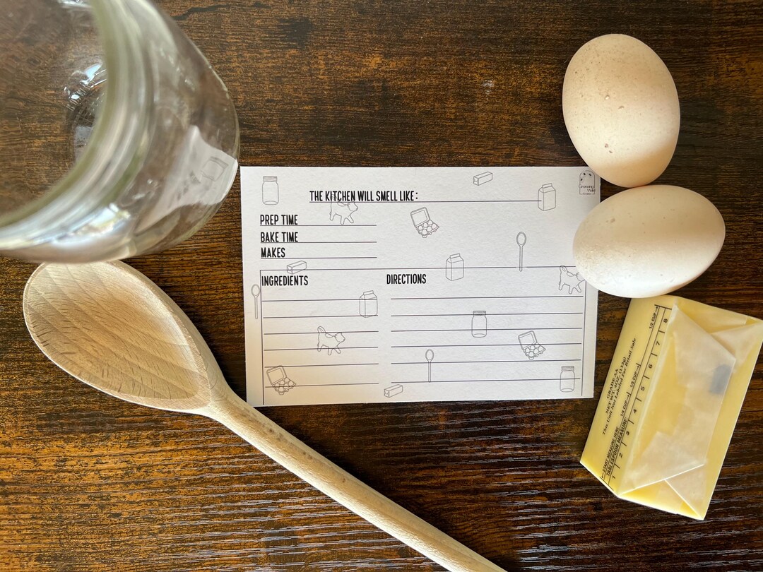 Farmhouse Recipe Card - Country Kitchen - Digital Recipe Card ...