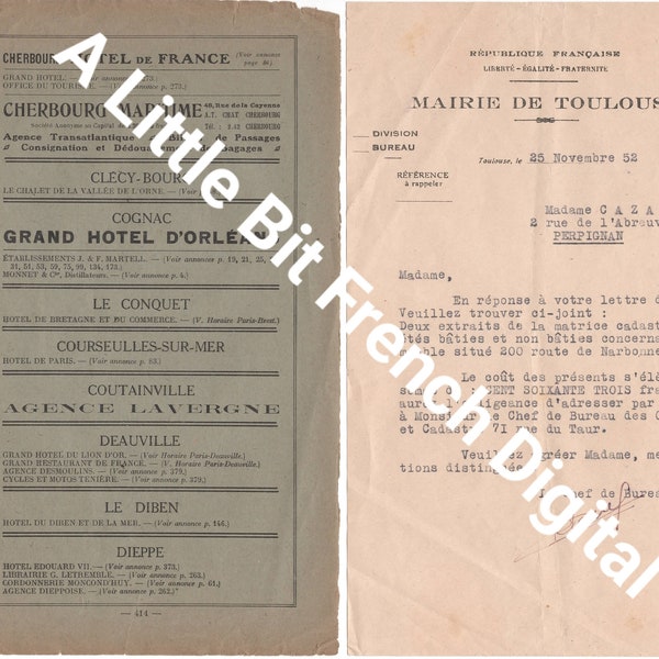Antique French Document - Etsy