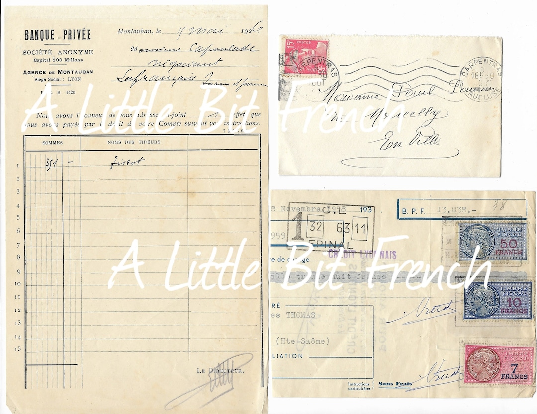 Digital Download Vintage French Receipts - Etsy