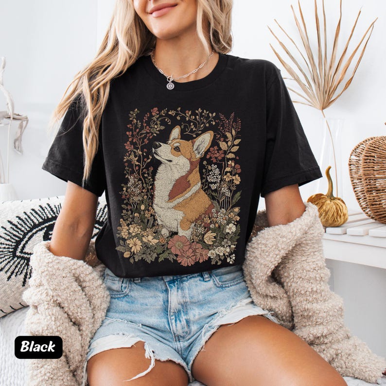 Vintage Medieval Corgi Print Shirt,retro Corgi Dog T-shirt,dog Mom Gift ...