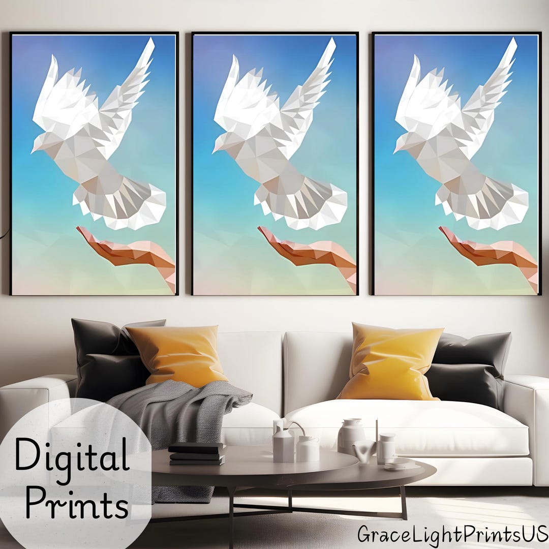 Peace Dove Christian Wall Art Spiritual Gift, Religious Art White Dove ...