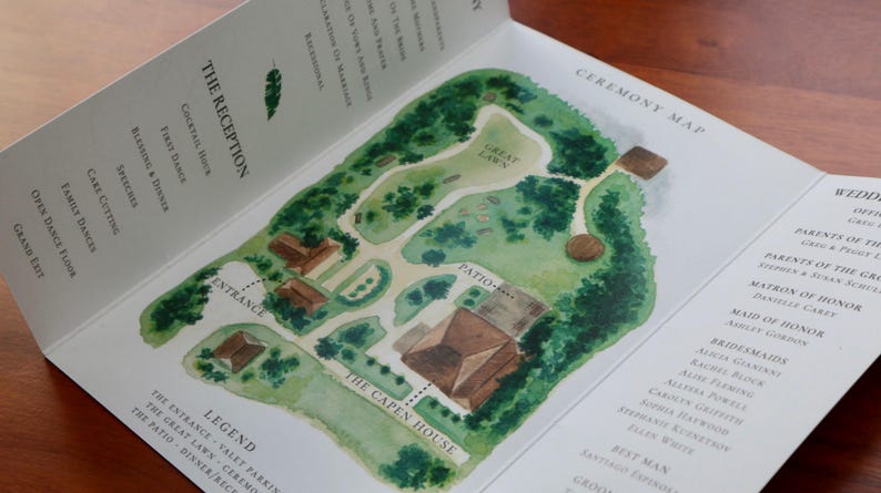 Custom Watercolor Map Wedding Venue for Invitation Program Gift - Etsy