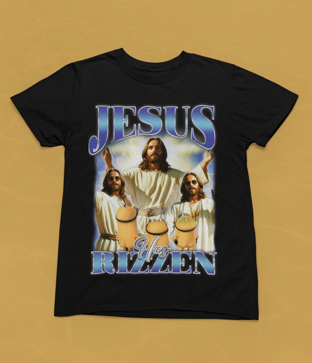 Jesus Has Rizzen Graphic T-shirt, Christian Minions Meme Unisex Tee ...
