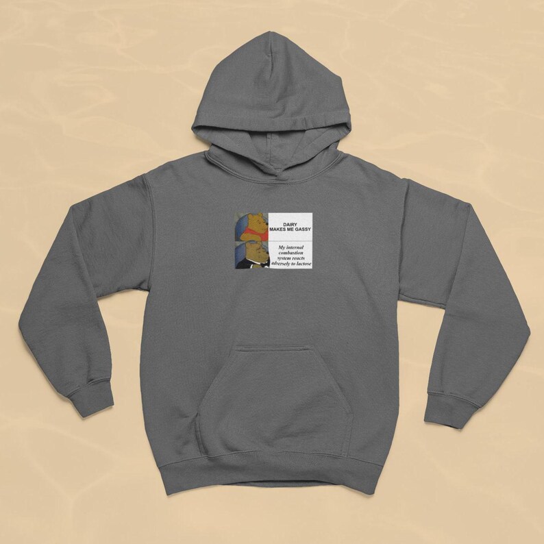 Funny Lactose Intolerance Winnie the Pooh Meme Hoodie Unisex Sweatshirt ...