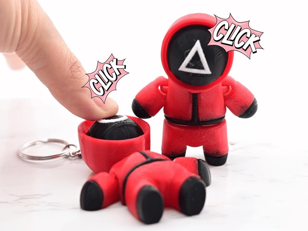 Squid Game Keycap Fidget Clicker Keychain - Articulated Design - Etsy