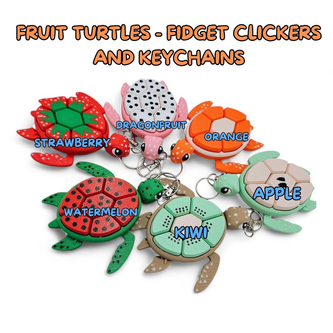 Turtle Fidget Clickers - Fruit Series Desktop and Keychains - Sensory ...