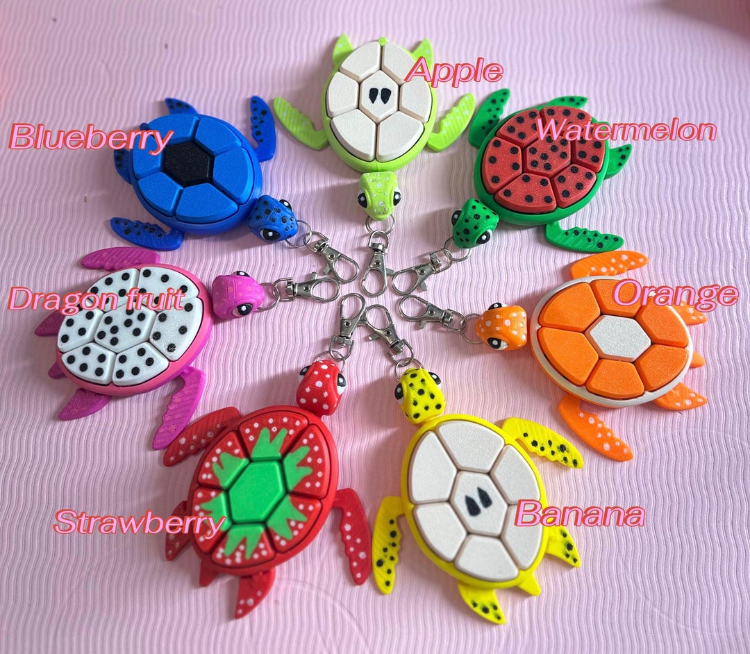 Turtle Fidget Clickers - Fruit Series Desktop and Keychains - Sensory ...