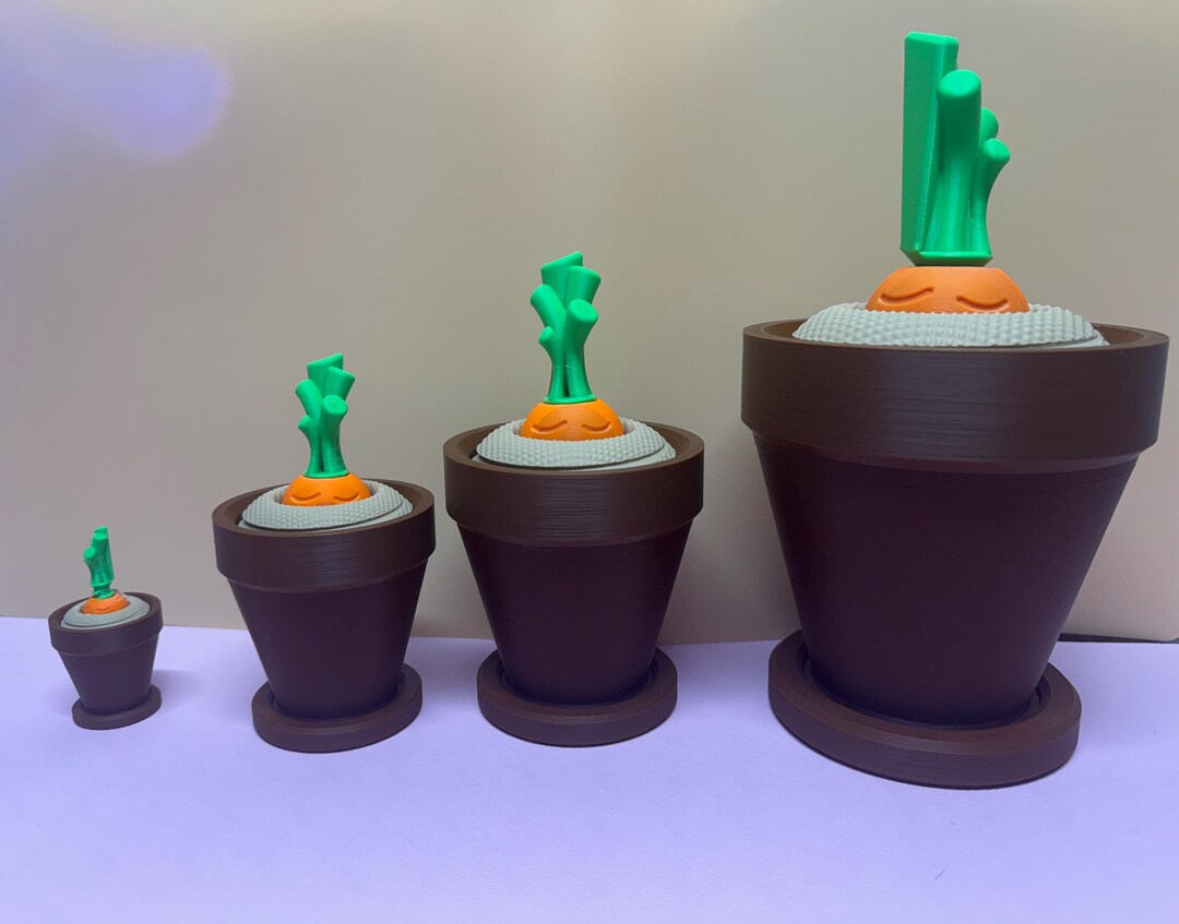 Adorable Carrot Fidget Toy in Flower Pot - Fun Desk Companion - Etsy