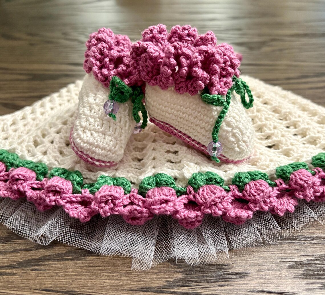 Handcrafted Ruby Red Fashion Friends Tulip Dress With Booties & Tulle ...