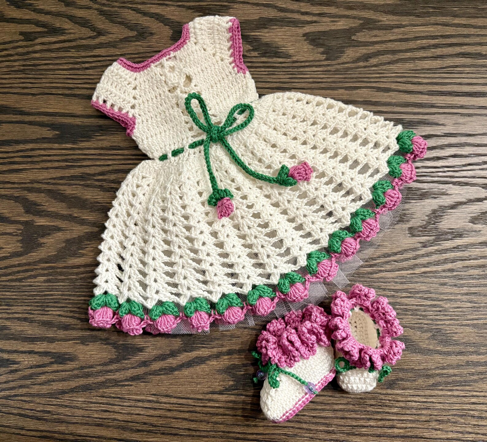 Handcrafted Ruby Red Fashion Friends Tulip Dress With Booties & Tulle ...