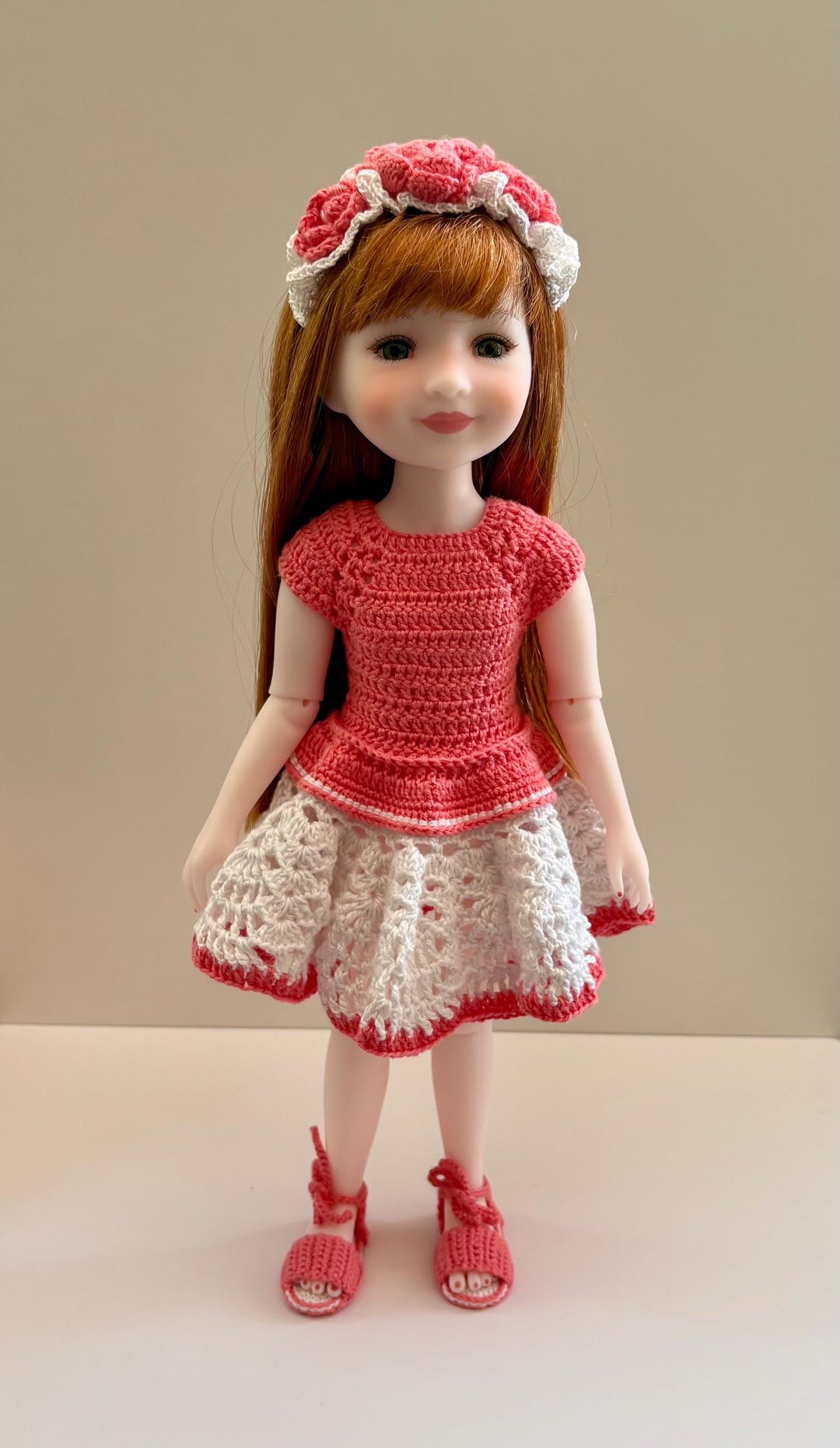 Handcrafted Pink Rose Doll Outfit: Ruby Red Fashion Friends 14.5" - Etsy