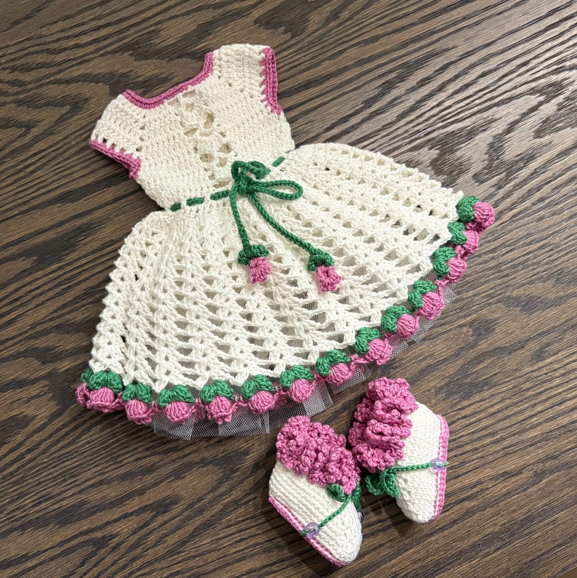 Handcrafted Ruby Red Fashion Friends Tulip Dress With Booties & Tulle ...