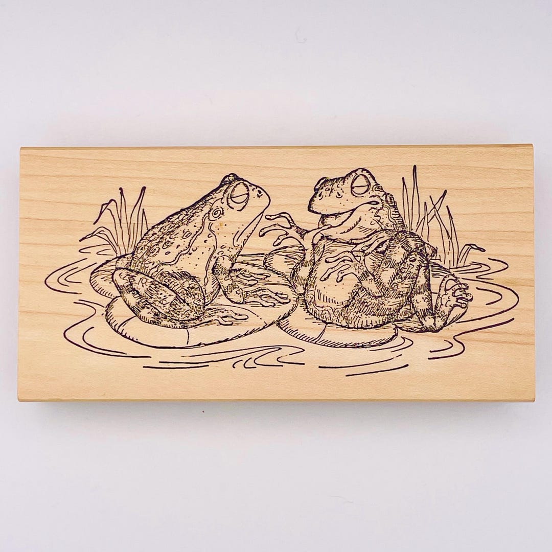 Art Impressions Frogs on a Lily Pad Rubber Stamp P1525 | Pond, Lake ...