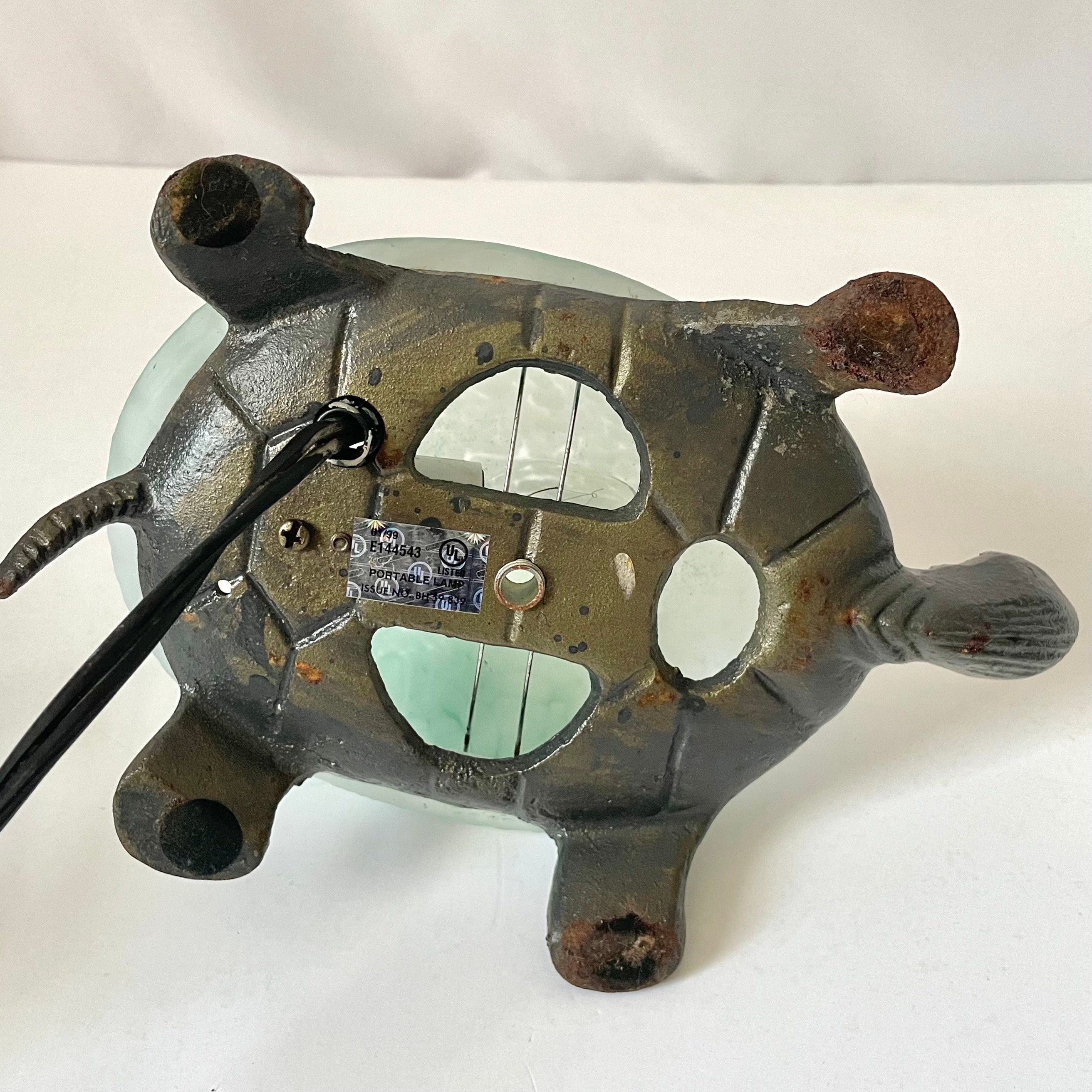 Vintage Turtle Shaped Accent Lamp Nightlight Tiffany-style Turquoise ...