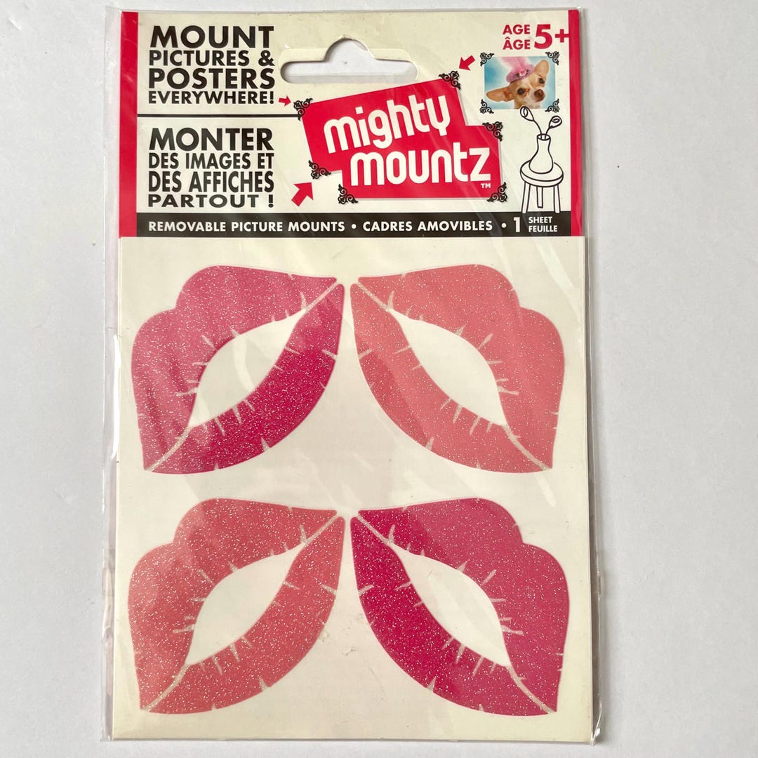 Mighty Mountz Kissy Lips Corners Removable Picture Mounts 4 Pc | Red ...