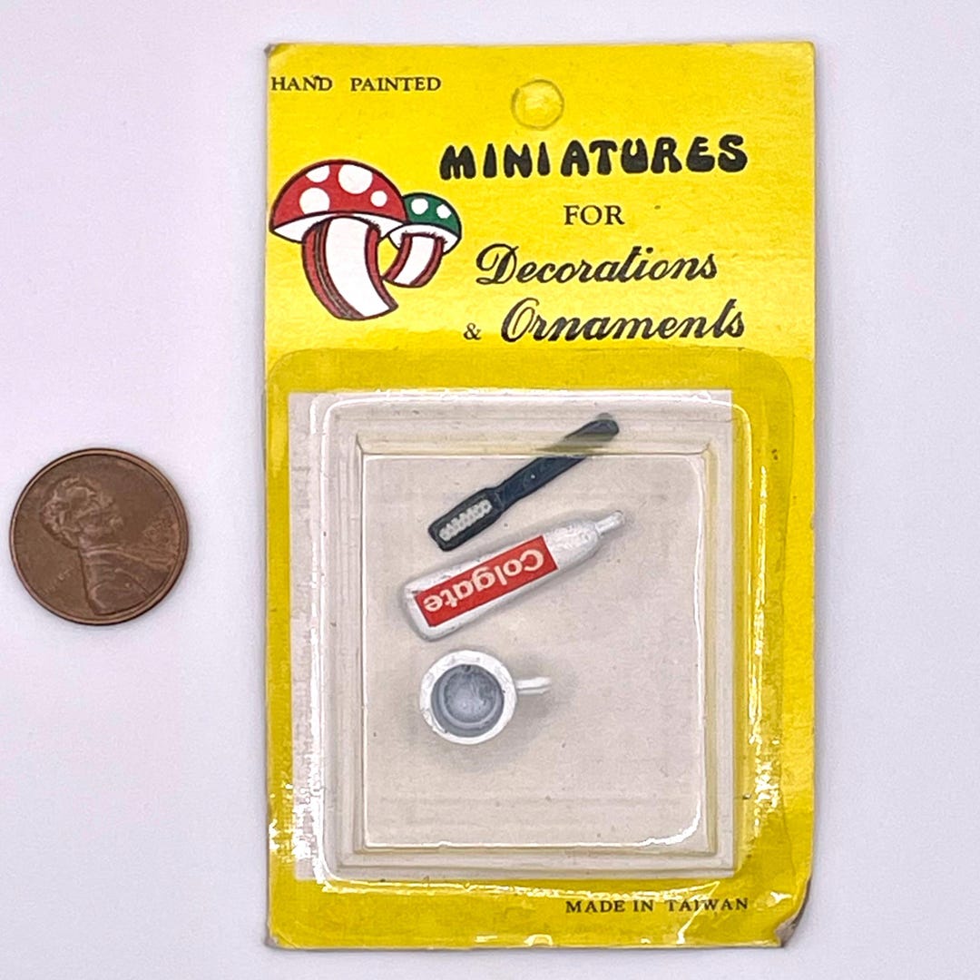 Vintage Dollhouse Miniature Accessories Colgate Toothpaste Toothbrush ...