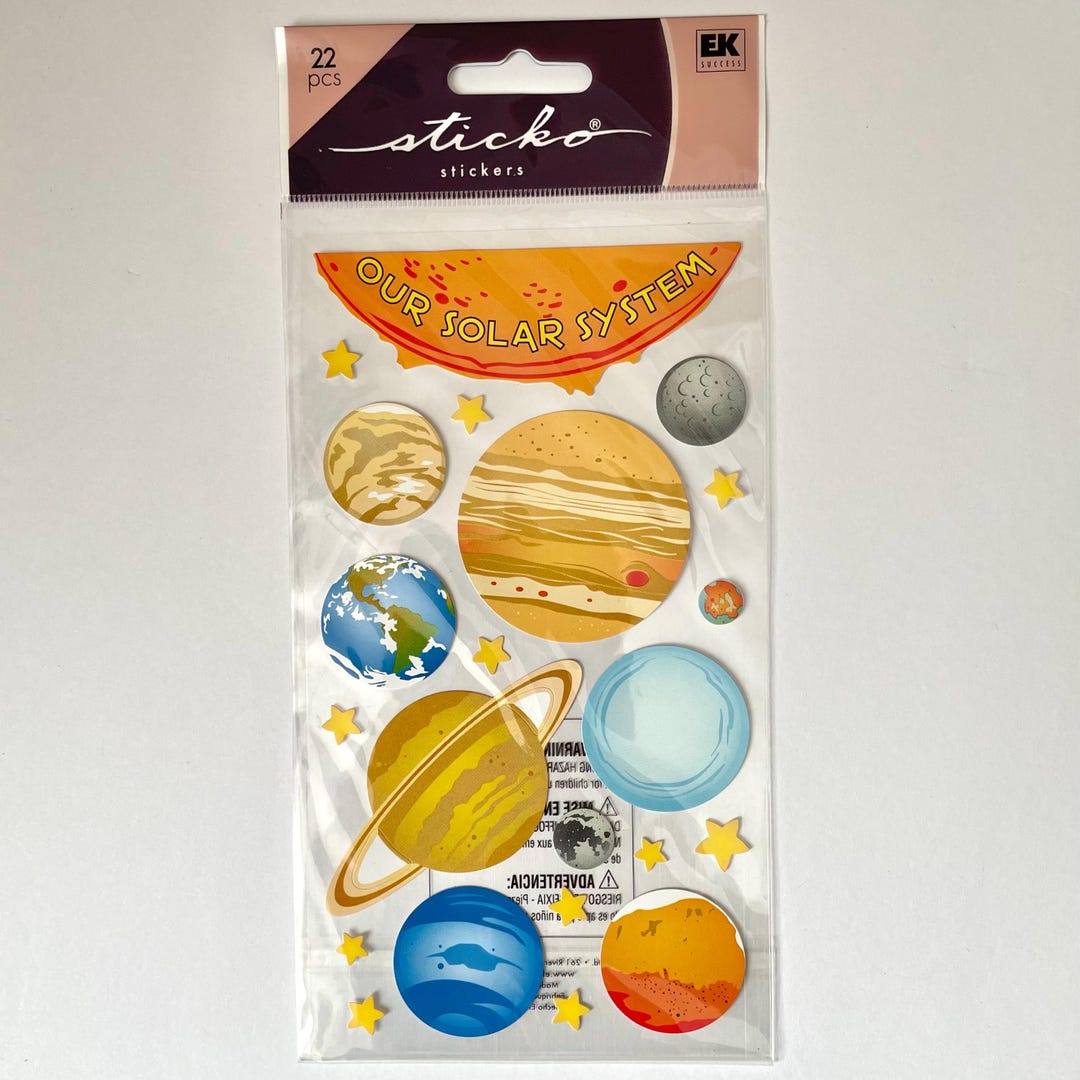 Sticko Our Solar System Stickers 22 Pc Planets, Earth, Mars, Venus ...