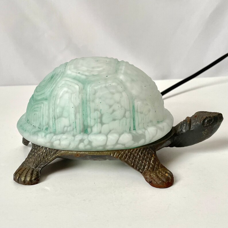 Vintage Turtle Shaped Accent Lamp Nightlight Tiffany-style Turquoise ...