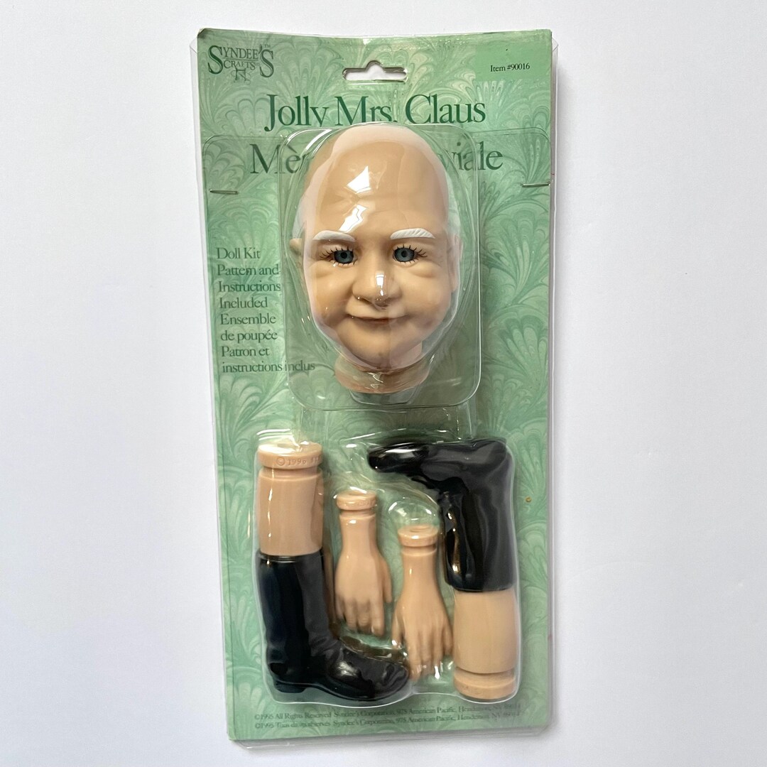Syndee's Crafts Jolly Mrs. Claus 19" Doll Kit 1996 | Vinyl Head, Hands ...