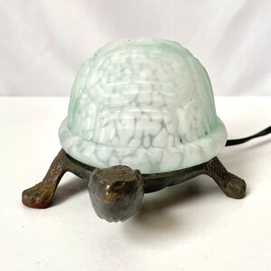 Vintage Turtle Shaped Accent Lamp Nightlight Tiffany-style Turquoise ...
