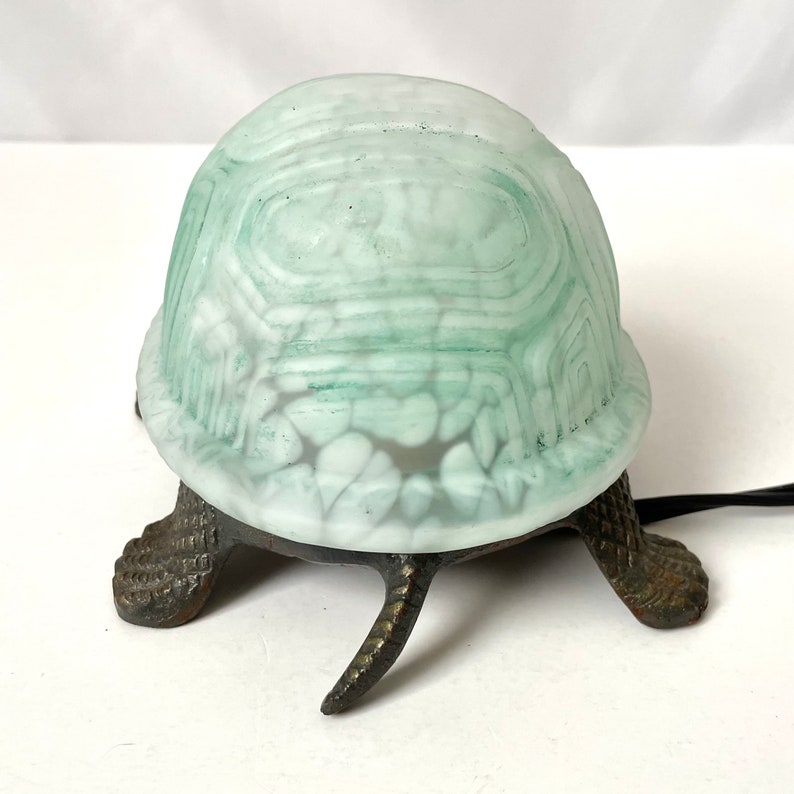 Vintage Turtle Shaped Accent Lamp Nightlight Tiffany-style Turquoise ...